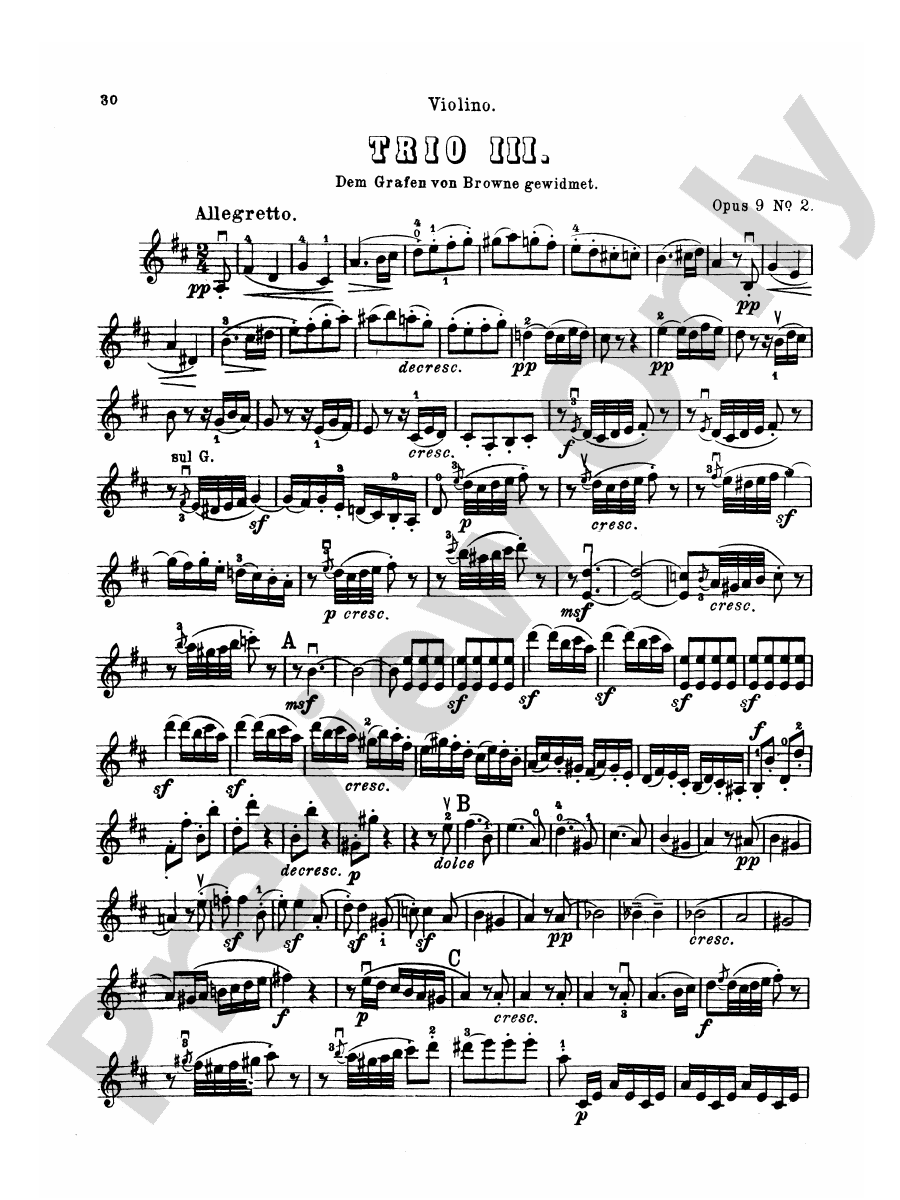 Beethoven: String Trio Compilations: 3. Trio, Op. 9, No. 2 in D Major ...