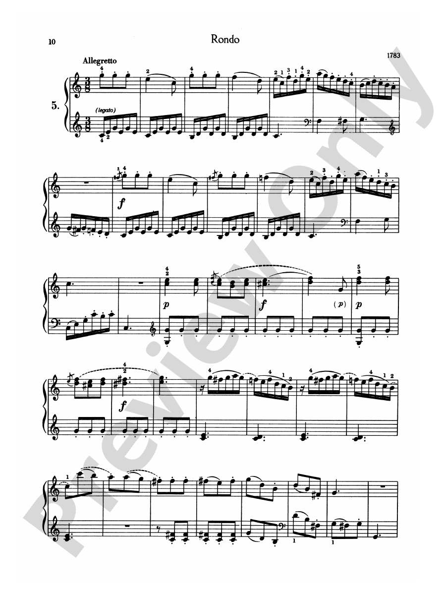 Beethoven: Easy Compositions: 5. Rondo Part - Digital Sheet Music Download