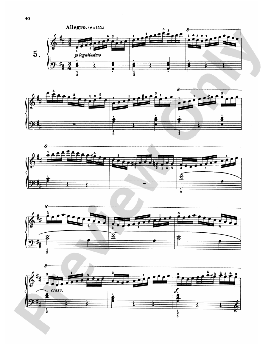 Czerny: Preparatory School of Velocity, Op. 636: No. 5 Part - Digital Sheet Music Download
