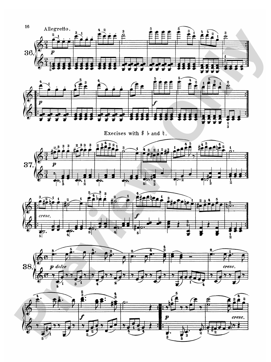 Czerny: Little Pianist, Op. 823: Exercises with accidentals Part ...