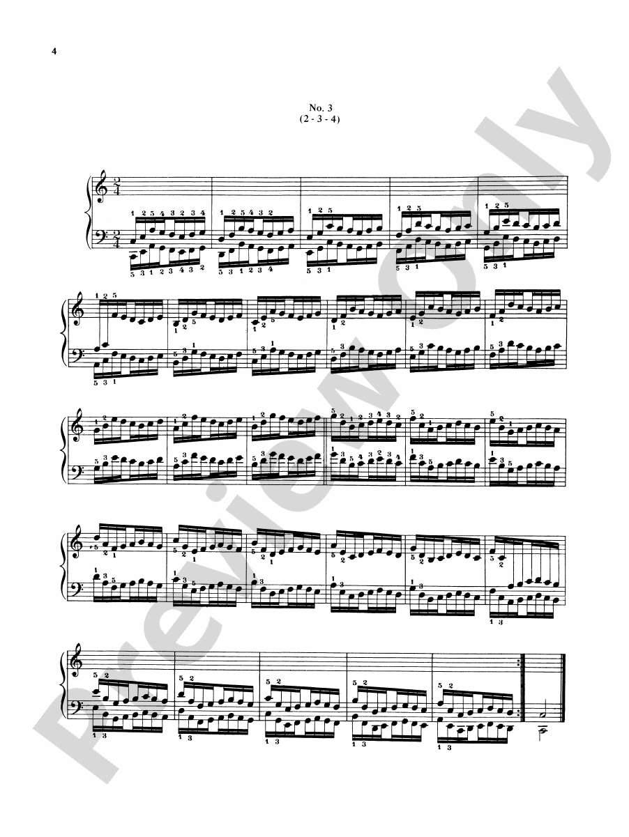 Hanon: The Virtuoso Pianist (Complete): No. 3 Part - Digital Sheet Music Download