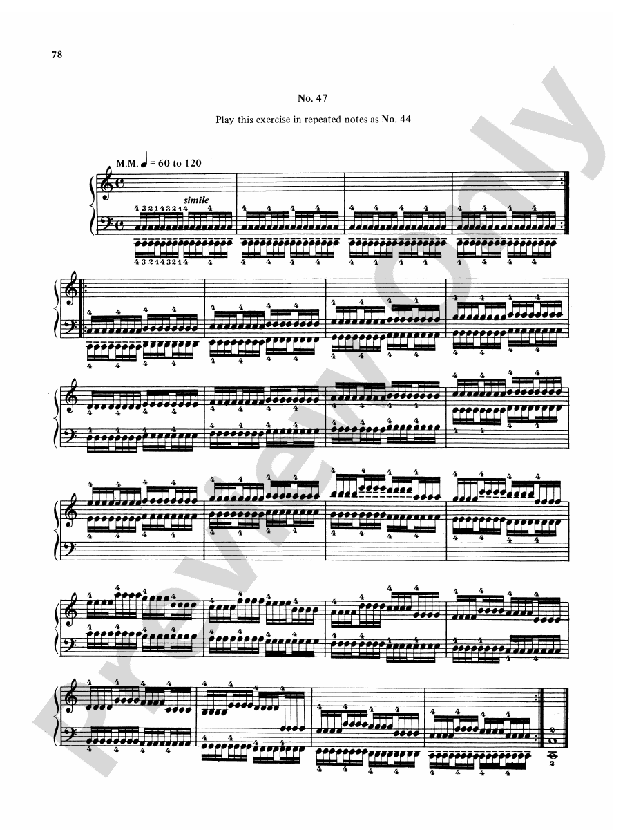Hanon: The Virtuoso Pianist (Complete): No. 47 Part - Digital Sheet Music Download