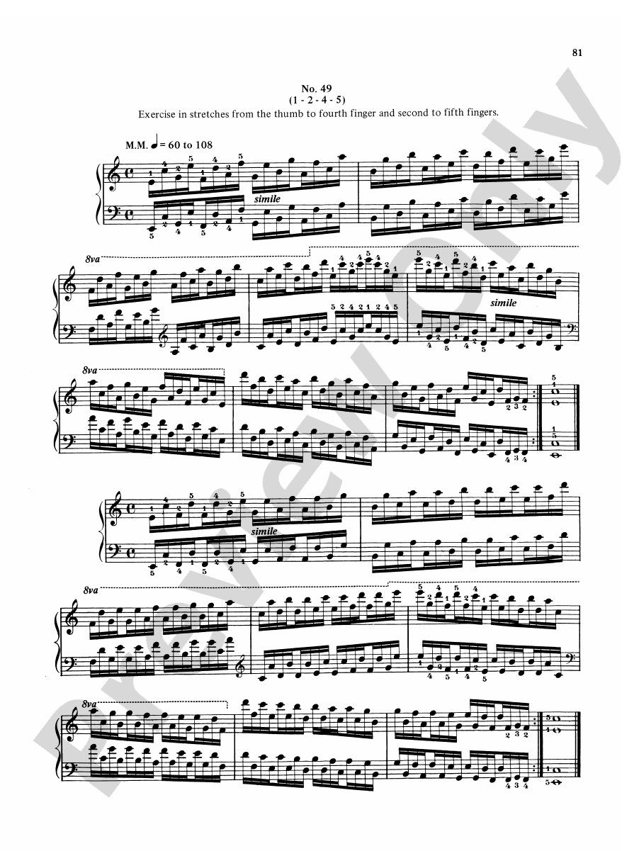 Hanon: The Virtuoso Pianist (Complete): No. 49 Part - Digital Sheet ...
