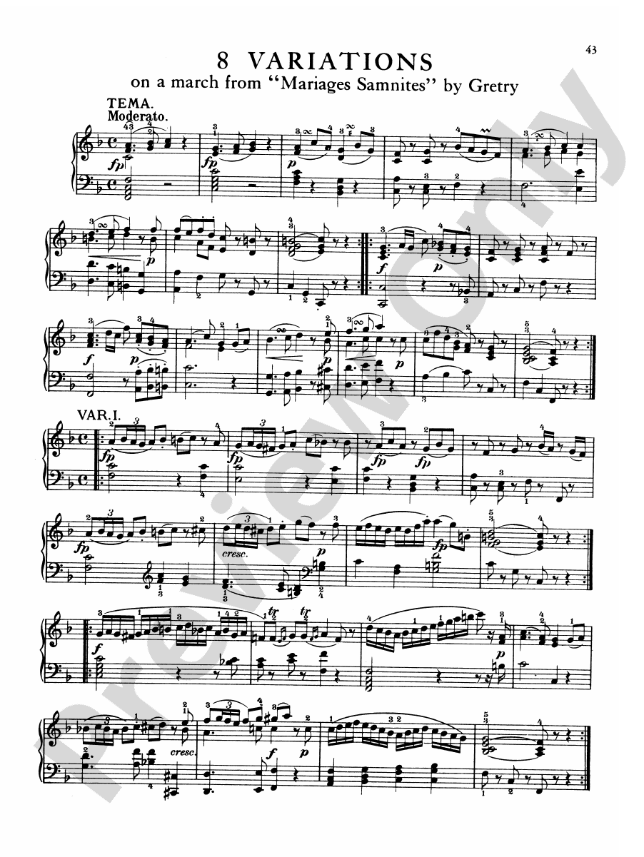 Mozart: Variations, Complete: 8 Variations on the March from "Mariages ...