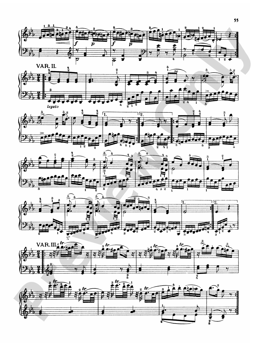 Mozart: Variations, Complete: 12 Variations on "Je suis Lindor", K. 354 Part - Digital Sheet ...