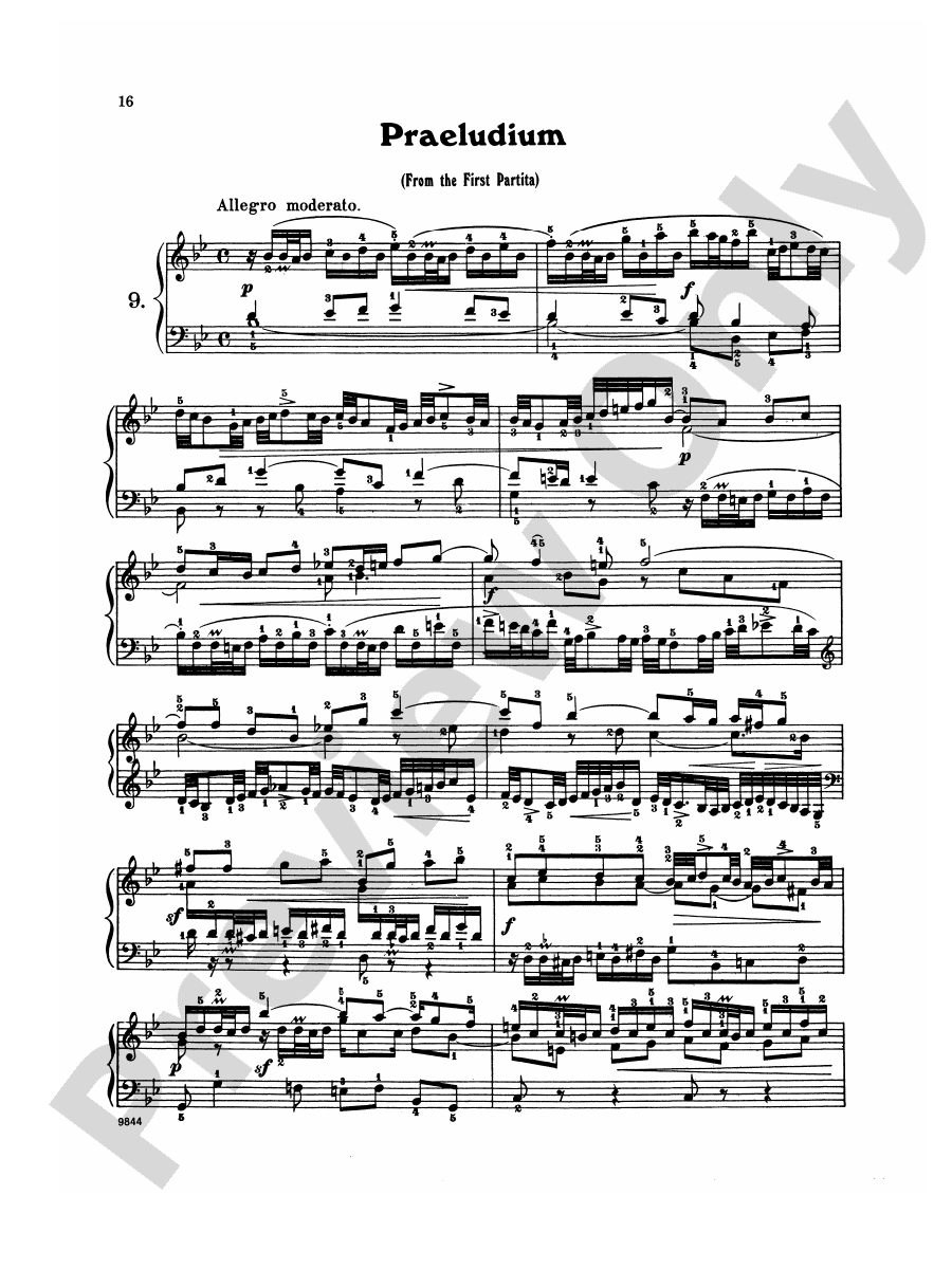 Bach: Twenty One Favorite Pieces: Praeludium from the First Partita (B ...