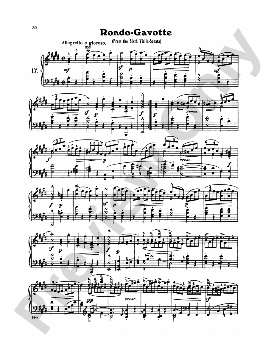 Bach: Twenty One Favorite Pieces: Rondo-Gavotte from the Sixth Violin ...