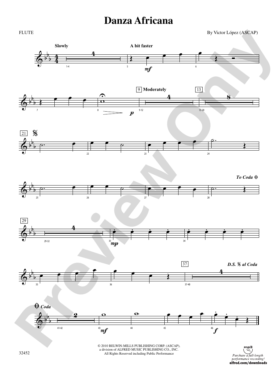Danza Africana: Flute: Flute Part - Digital Sheet Music Download