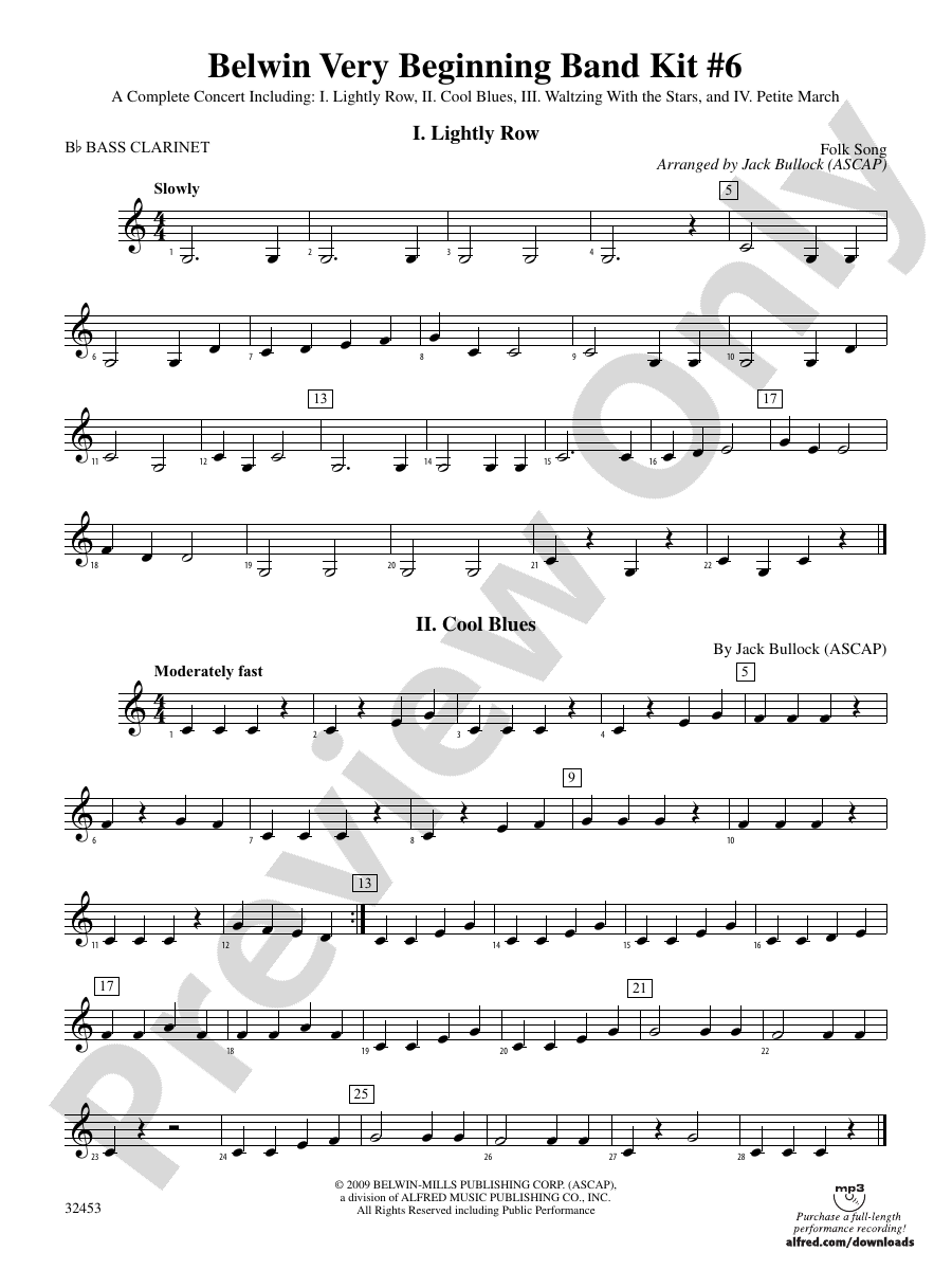 Belwin Very Beginning Band Kit #6: B-flat Bass Clarinet: B-flat Bass ...