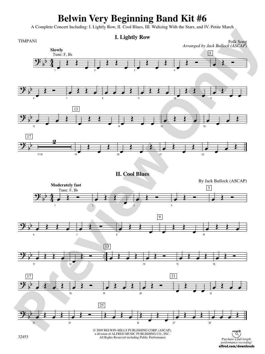 Belwin Very Beginning Band Kit #6: Timpani: Timpani Part - Digital ...