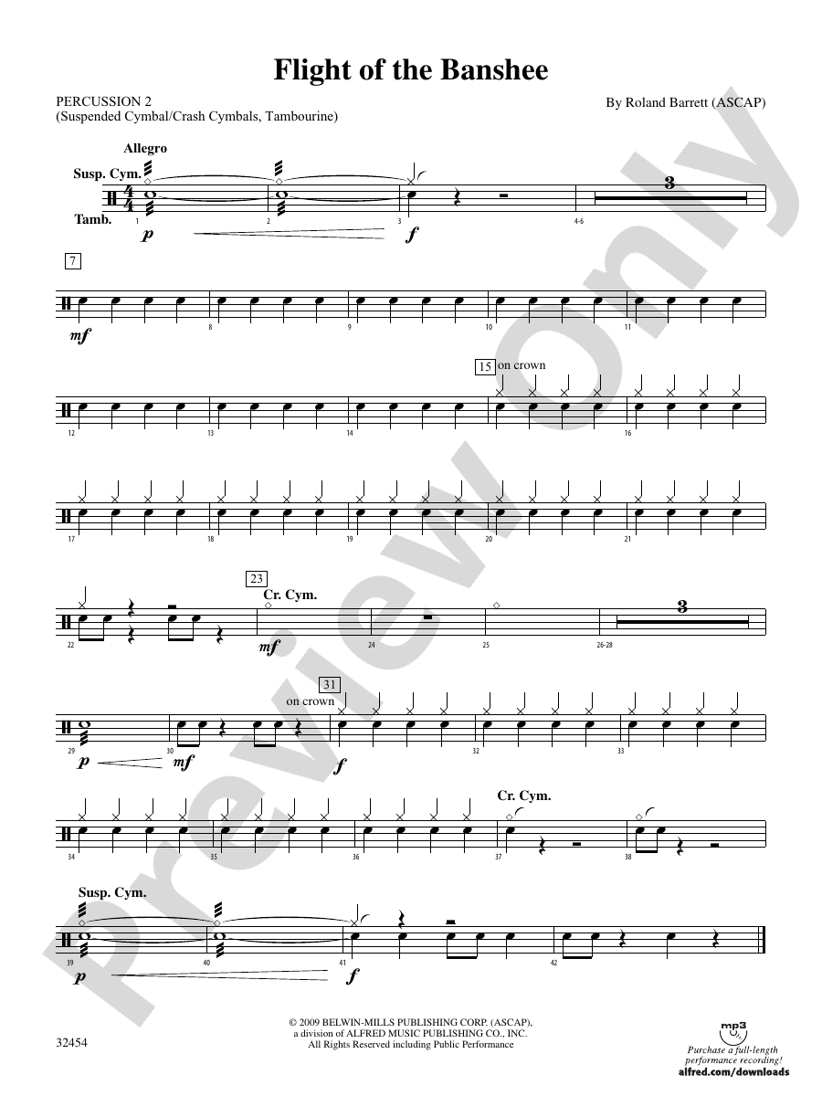 Flight of the Banshee: 2nd Percussion: 2nd Percussion Part - Digital ...