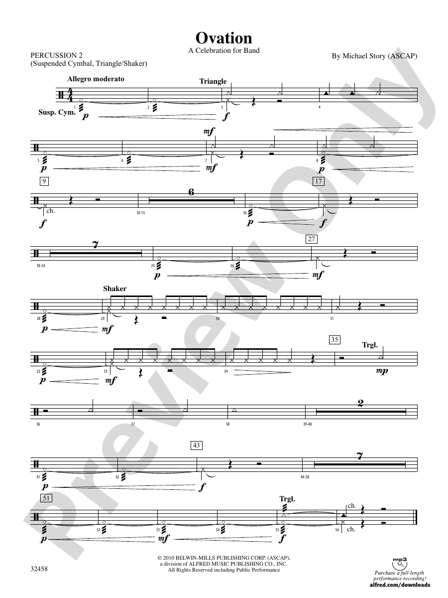 Ovation: 2nd Percussion: 2nd Percussion Part - Digital Sheet Music Download
