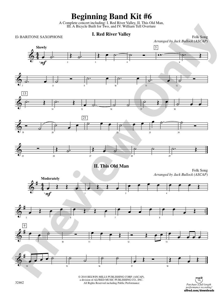 Belwin Beginning Band Kit #6: E-flat Baritone Saxophone: E-flat ...