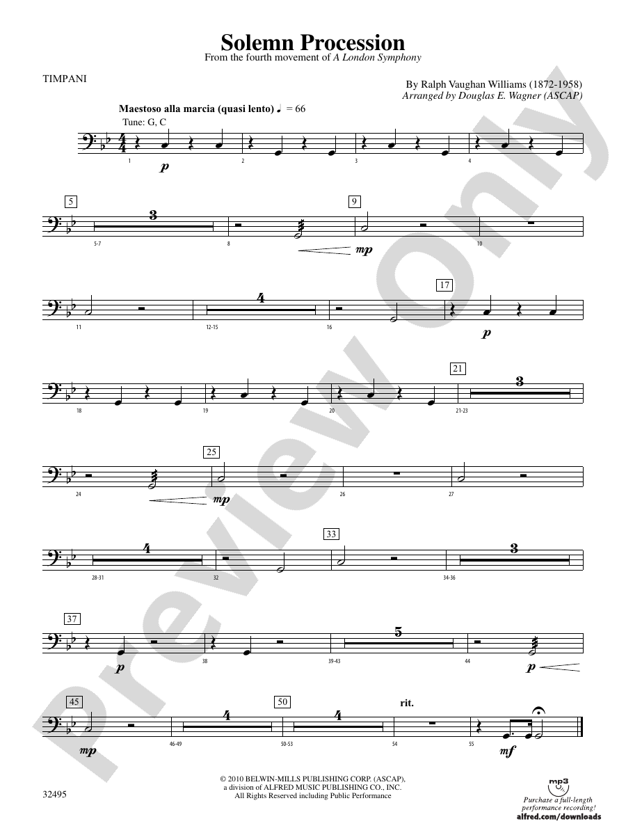 Solemn Procession: Timpani: Timpani Part - Digital Sheet Music Download