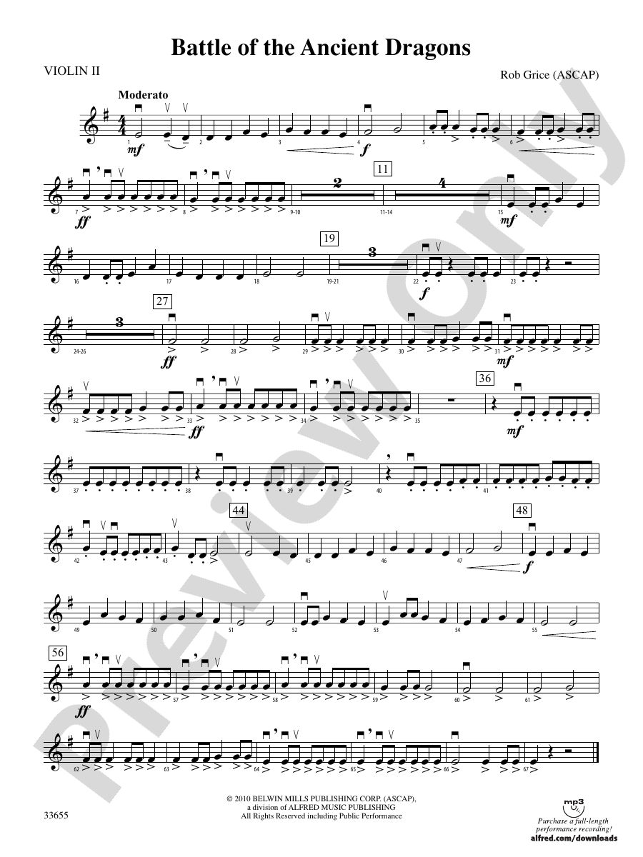 Battle of the Ancient Dragons: 2nd Violin: 2nd Violin Part - Digital ...