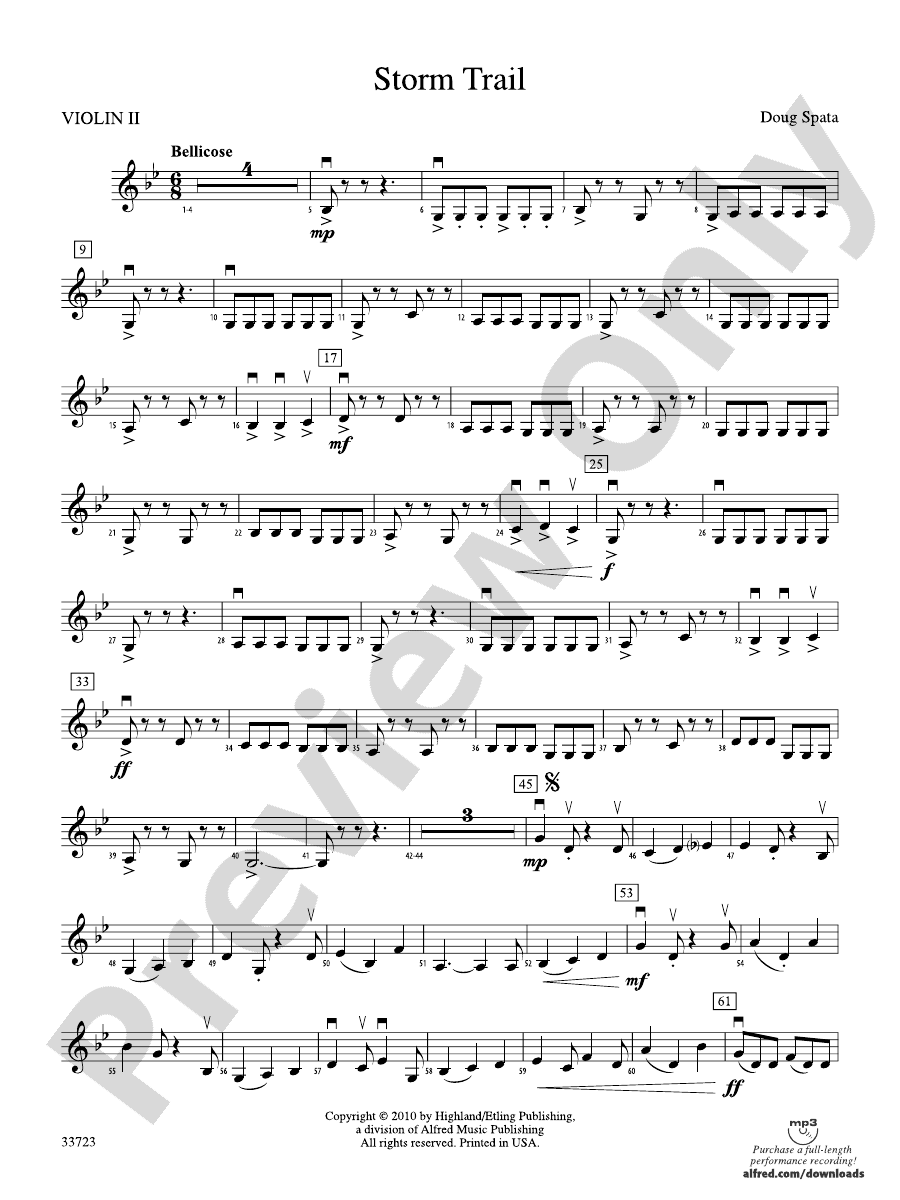 Storm Trail: 2nd Violin: 2nd Violin Part - Digital Sheet Music Download