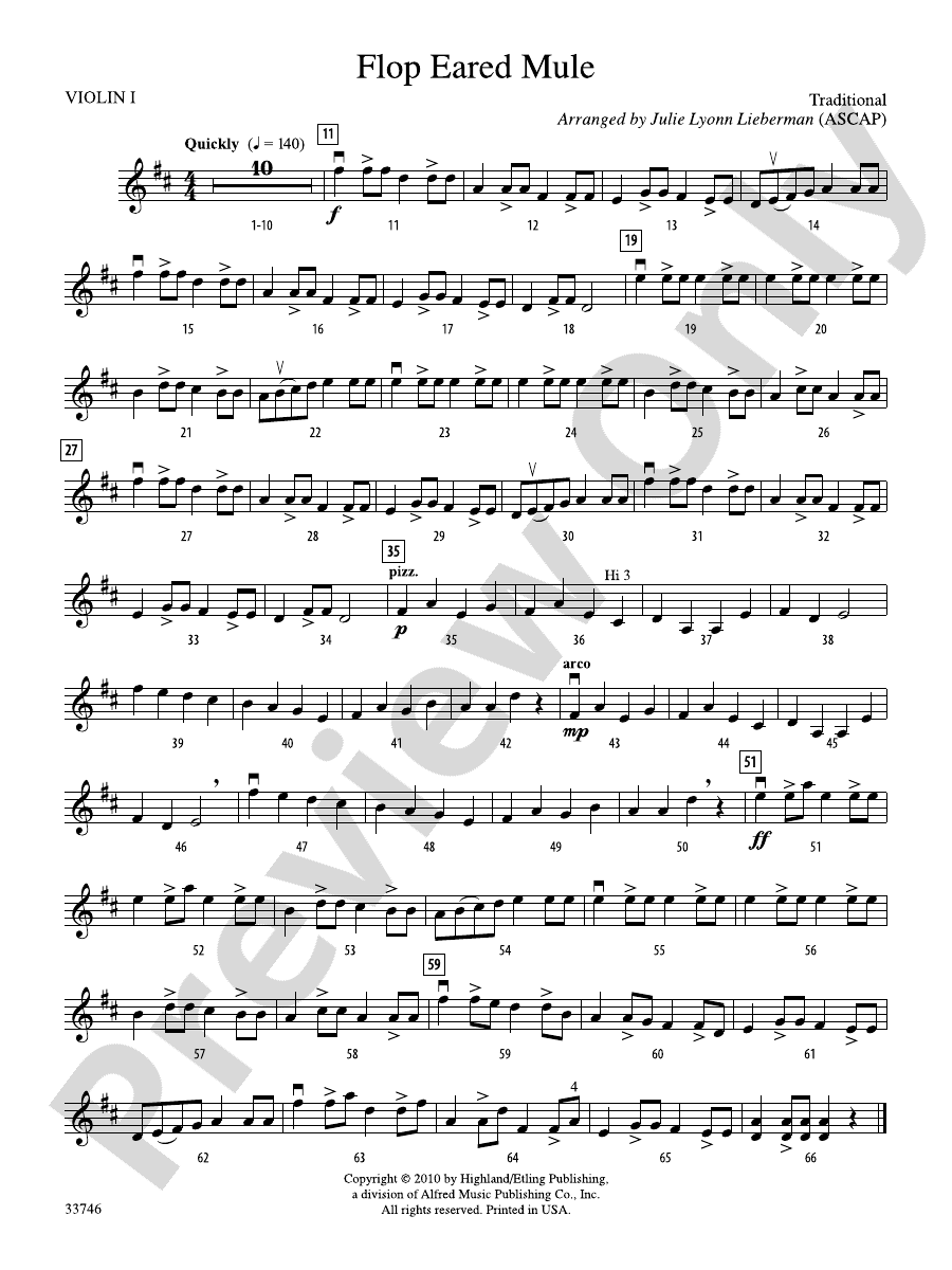 Flop Eared Mule: 1st Violin: 1st Violin Part - Digital Sheet Music Download