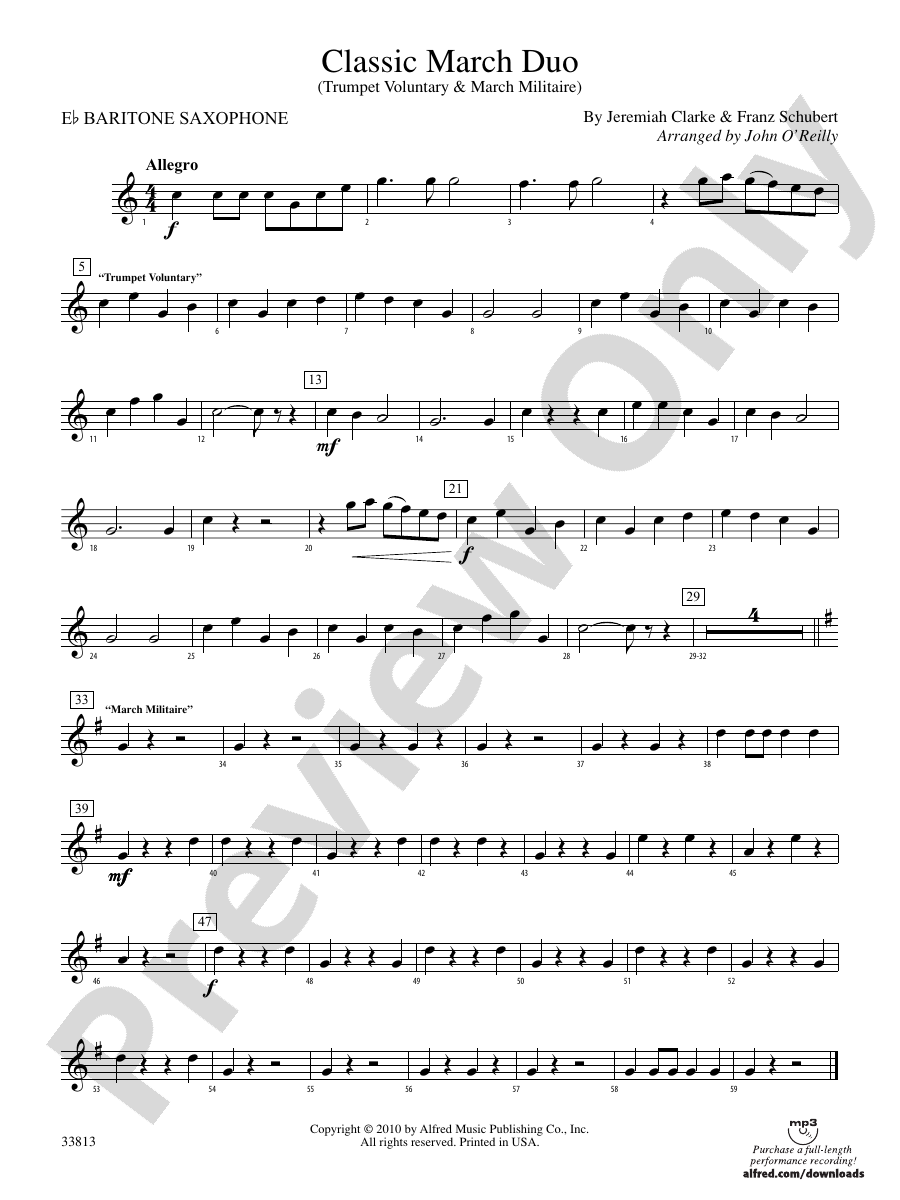 Classic March Duo: E-flat Baritone Saxophone: E-flat Baritone Saxophone ...
