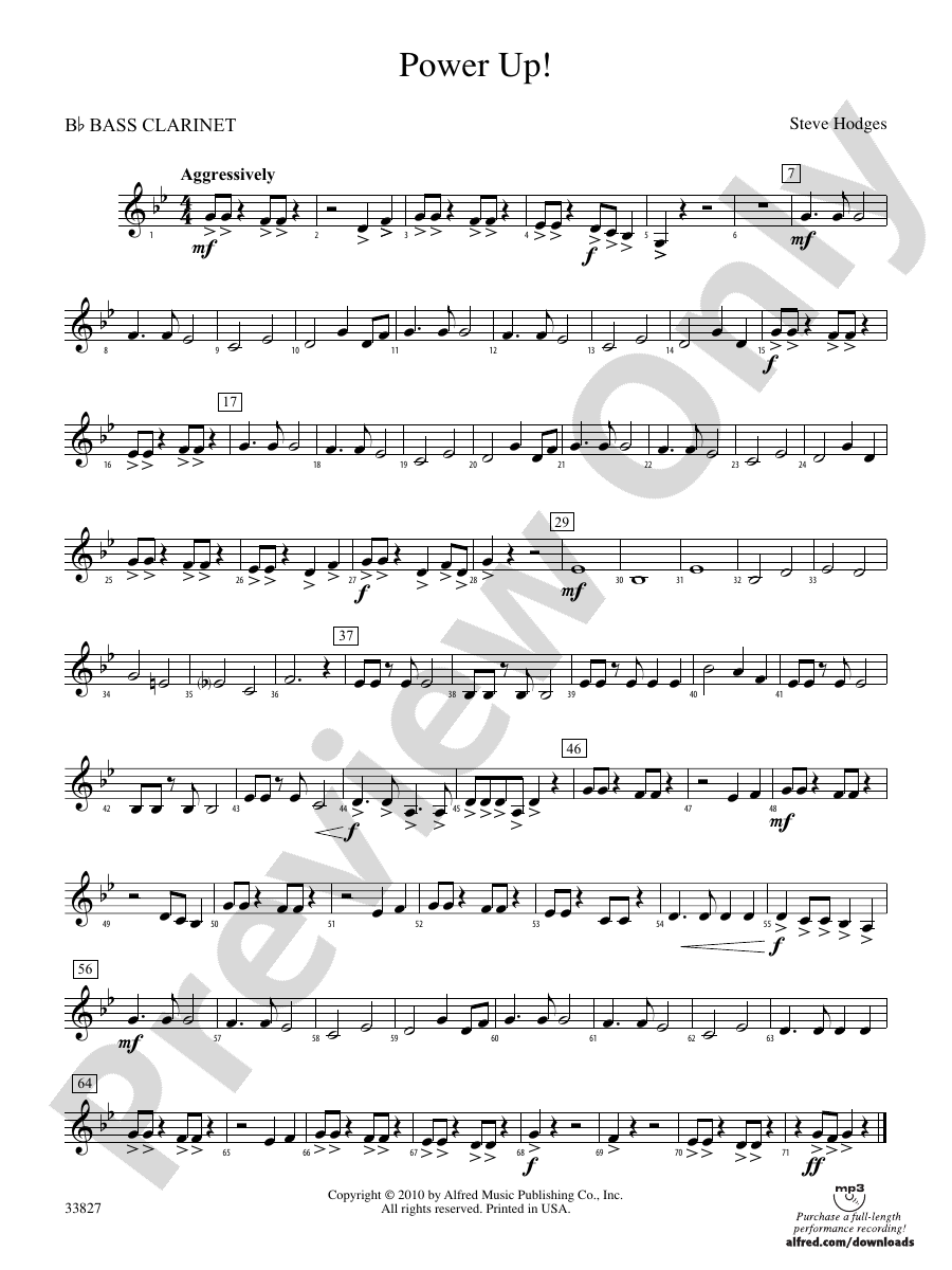 Power Up!: B-flat Bass Clarinet: B-flat Bass Clarinet Part - Digital ...