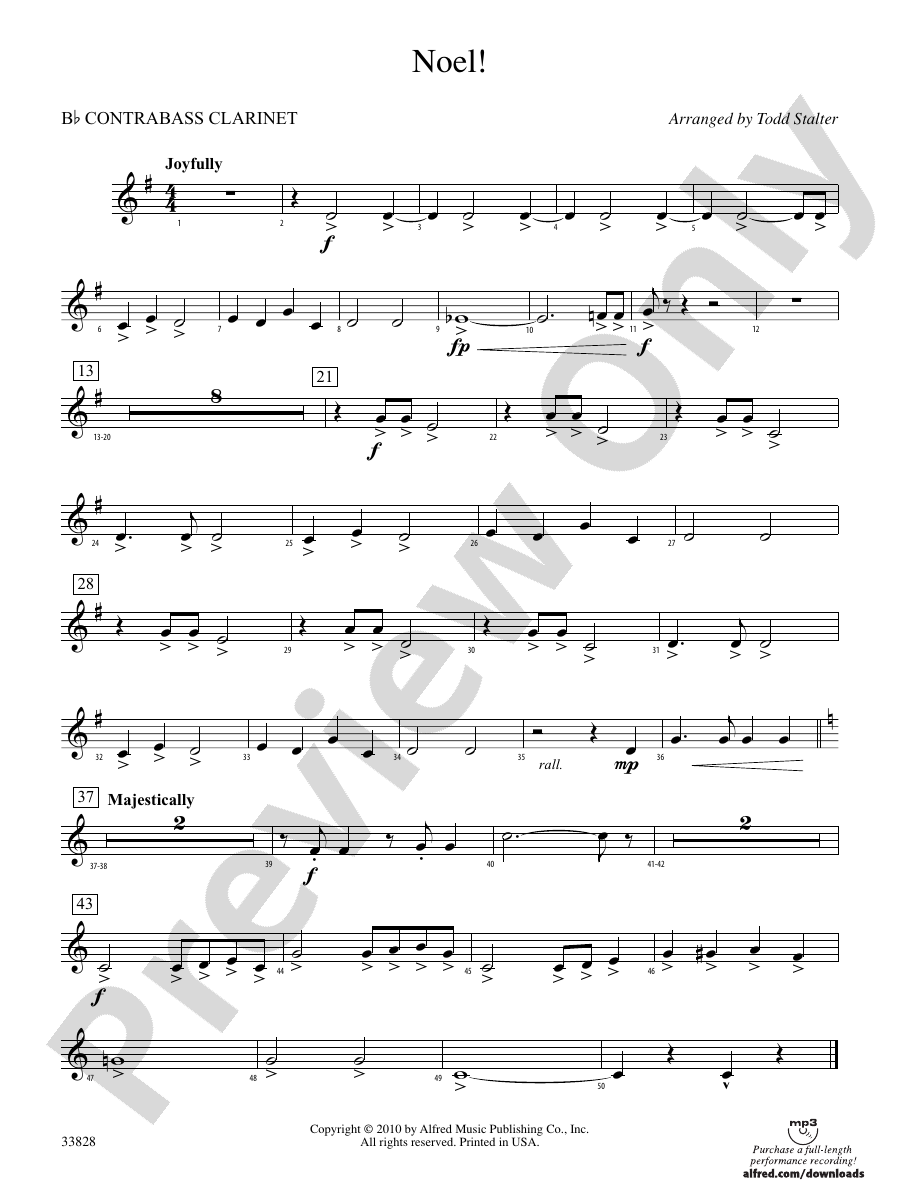Noel!: (wp) B-flat Contrabass Clarinet: (wp) B-flat Contrabass Clarinet World Part - Digital ...