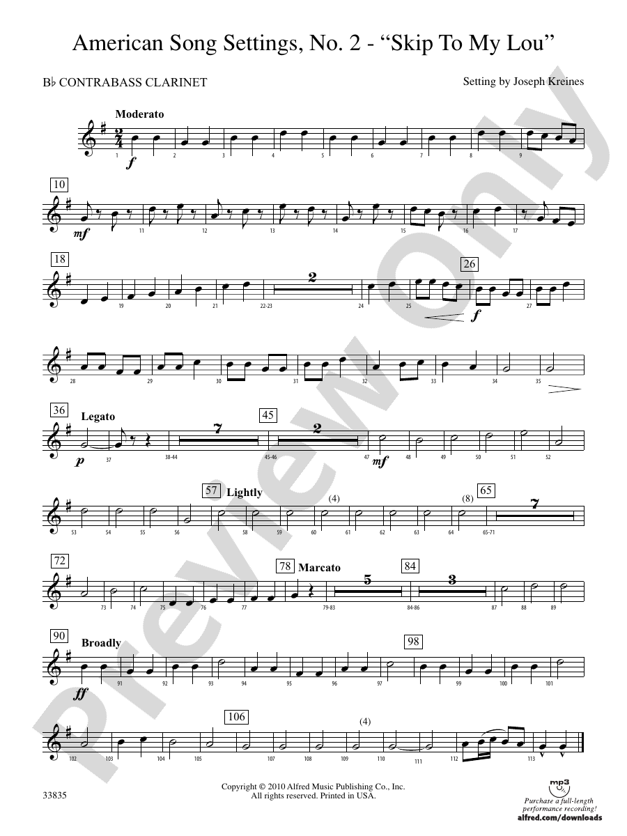 American Song Settings, No. 2: (wp) B-flat Contrabass Clarinet: (wp) B-flat Contrabass Clarinet ...