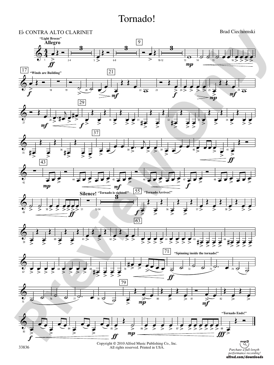 Tornado!: (wp) E-flat Contrabass Clarinet: (wp) E-flat Contrabass Clarinet World Part - Digital ...