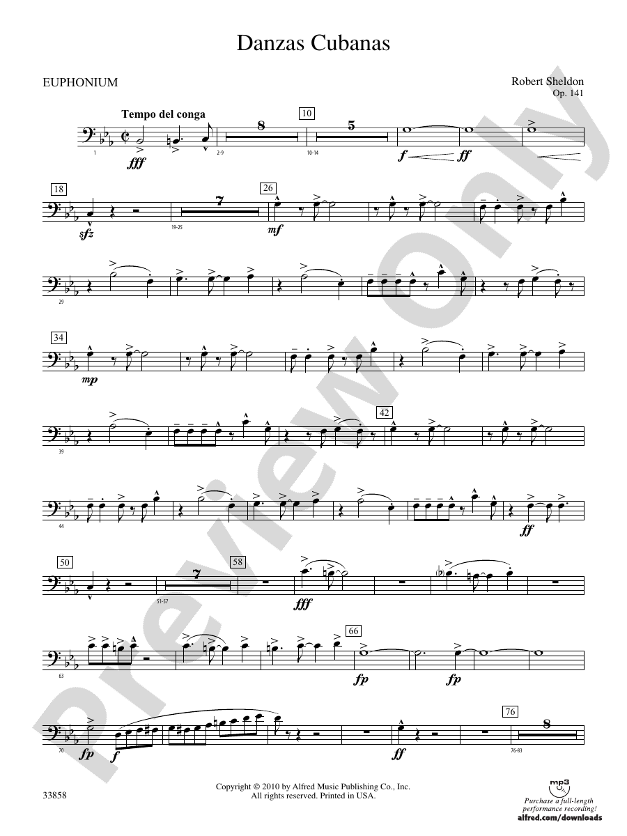 Danzas Cubanas: Baritone B.C.: Baritone B.C. Part - Digital Sheet Music Download