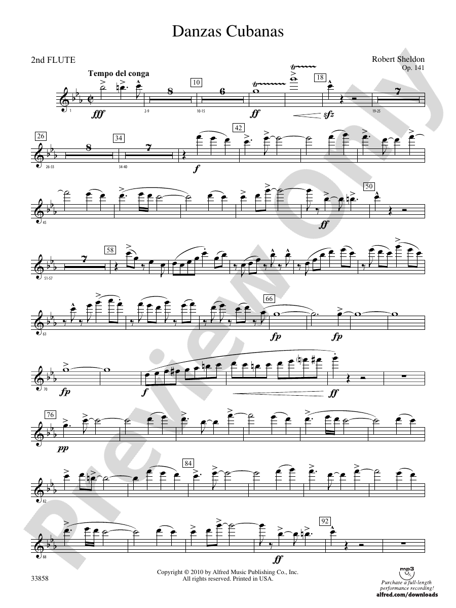 Danzas Cubanas: 2nd Flute: 2nd Flute Part - Digital Sheet Music Download