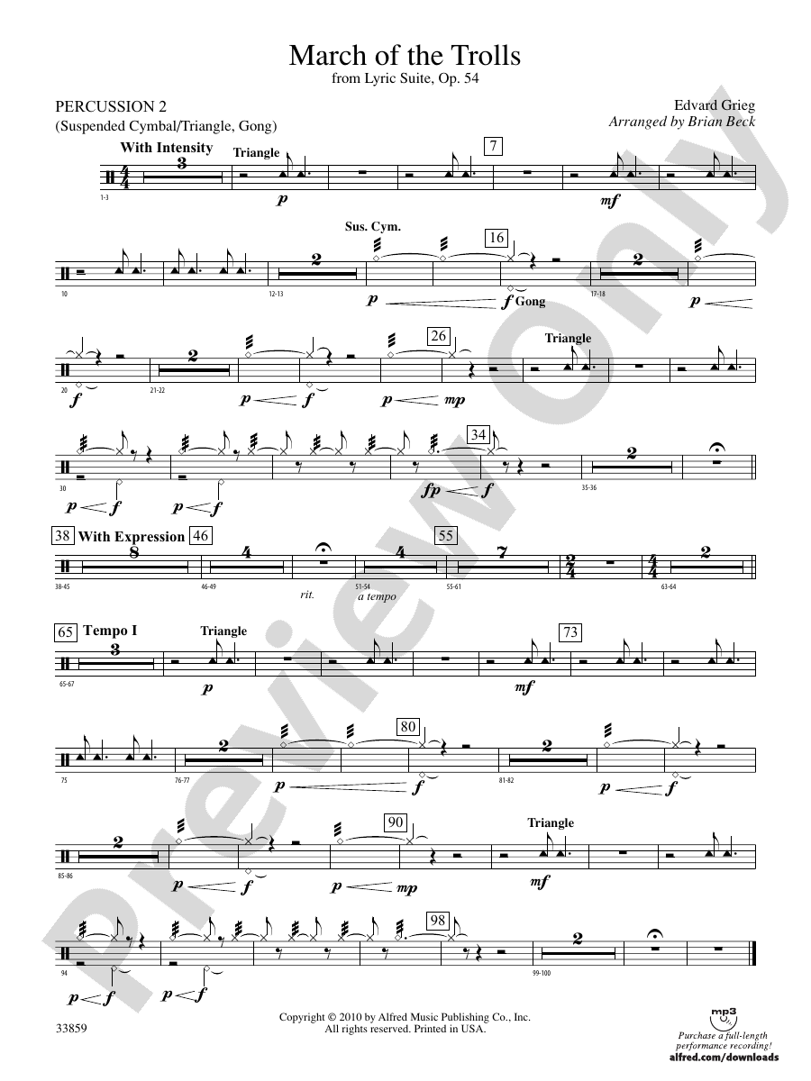 March of the Trolls: 2nd Percussion: 2nd Percussion Part - Digital ...
