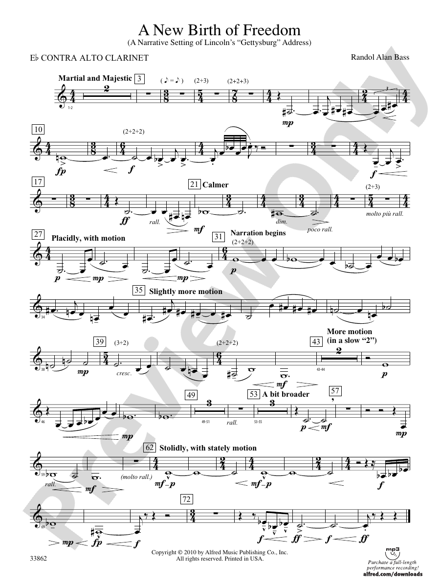 A New Birth of Freedom: (wp) E-flat Contrabass Clarinet: (wp) E-flat Contrabass Clarinet World ...