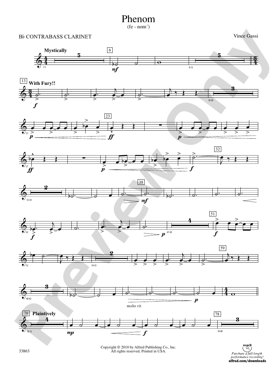 PHENOM/CB: (wp) B-flat Contrabass Clarinet: (wp) B-flat Contrabass Clarinet World Part - Digital ...