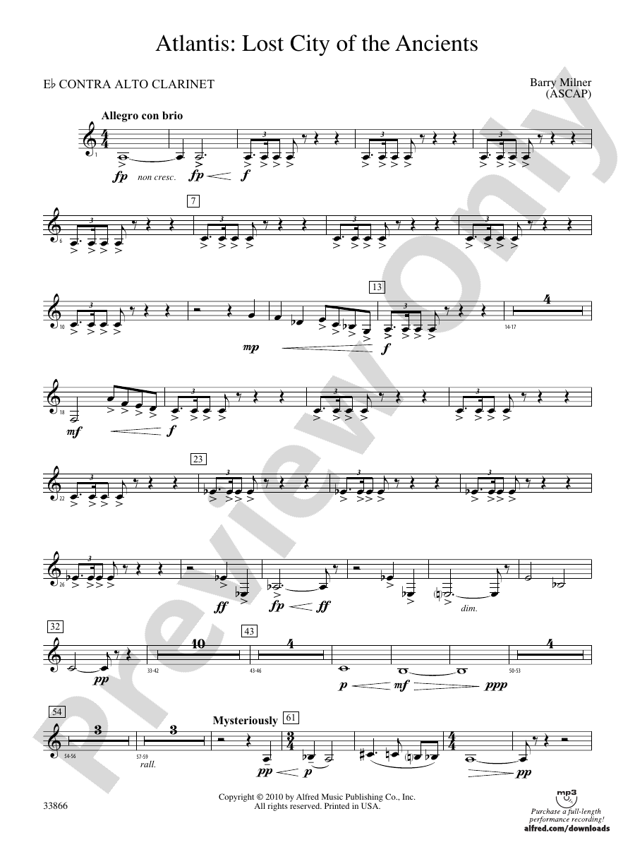 Atlantis: (wp) E-flat Contrabass Clarinet: (wp) E-flat Contrabass Clarinet World Part - Digital ...