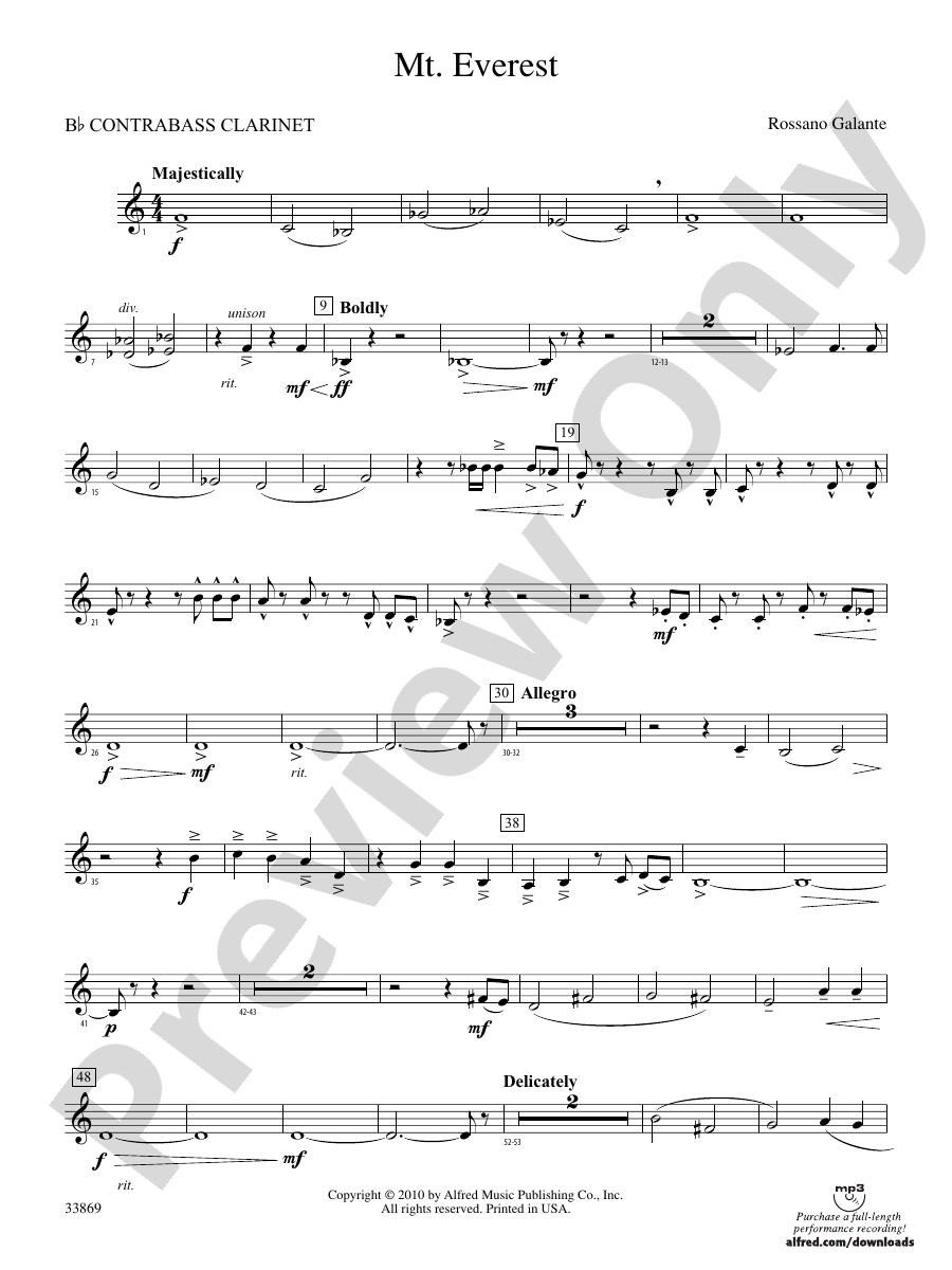 Mt. Everest: (wp) B-flat Contrabass Clarinet: (wp) B-flat Contrabass Clarinet World Part ...