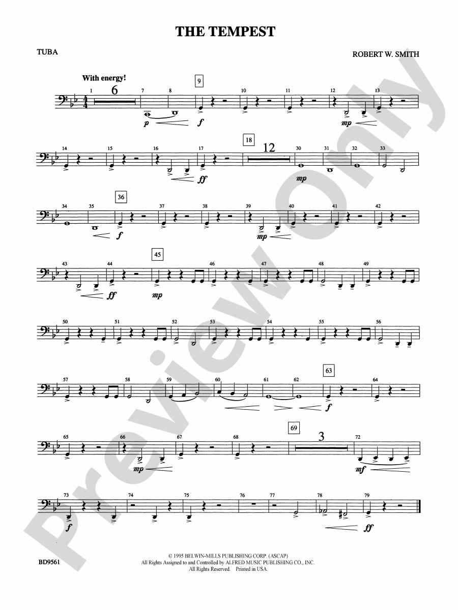 The Tempest: Tuba: Tuba Part - Digital Sheet Music Download