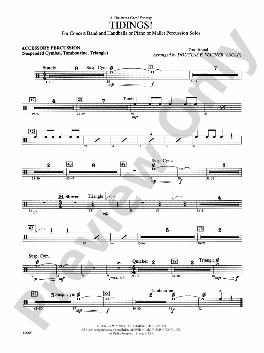 Tidings! (A Christmas Carol Fantasy): Accessory Percussion (Suspended ...