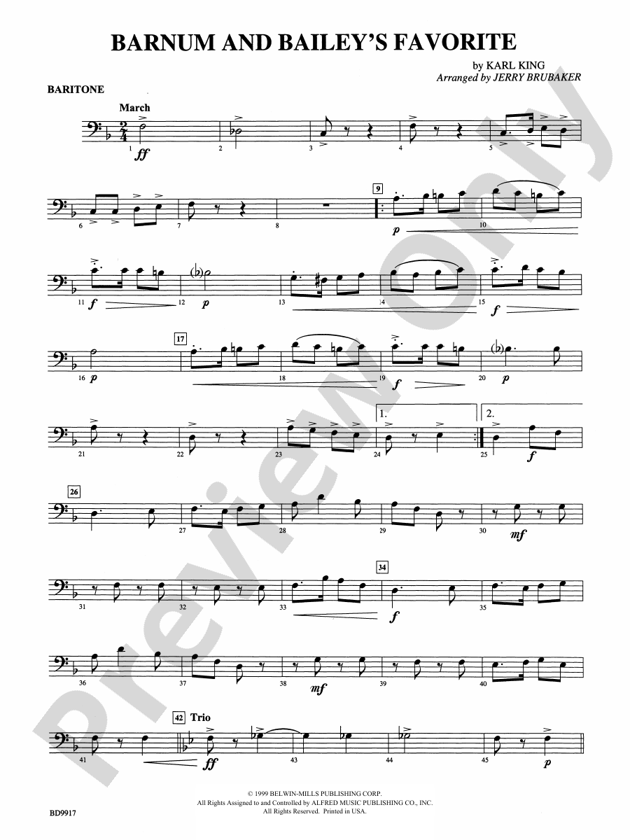 Barnum and Bailey's Favorite: Baritone B.C.: Baritone B.C. Part ...