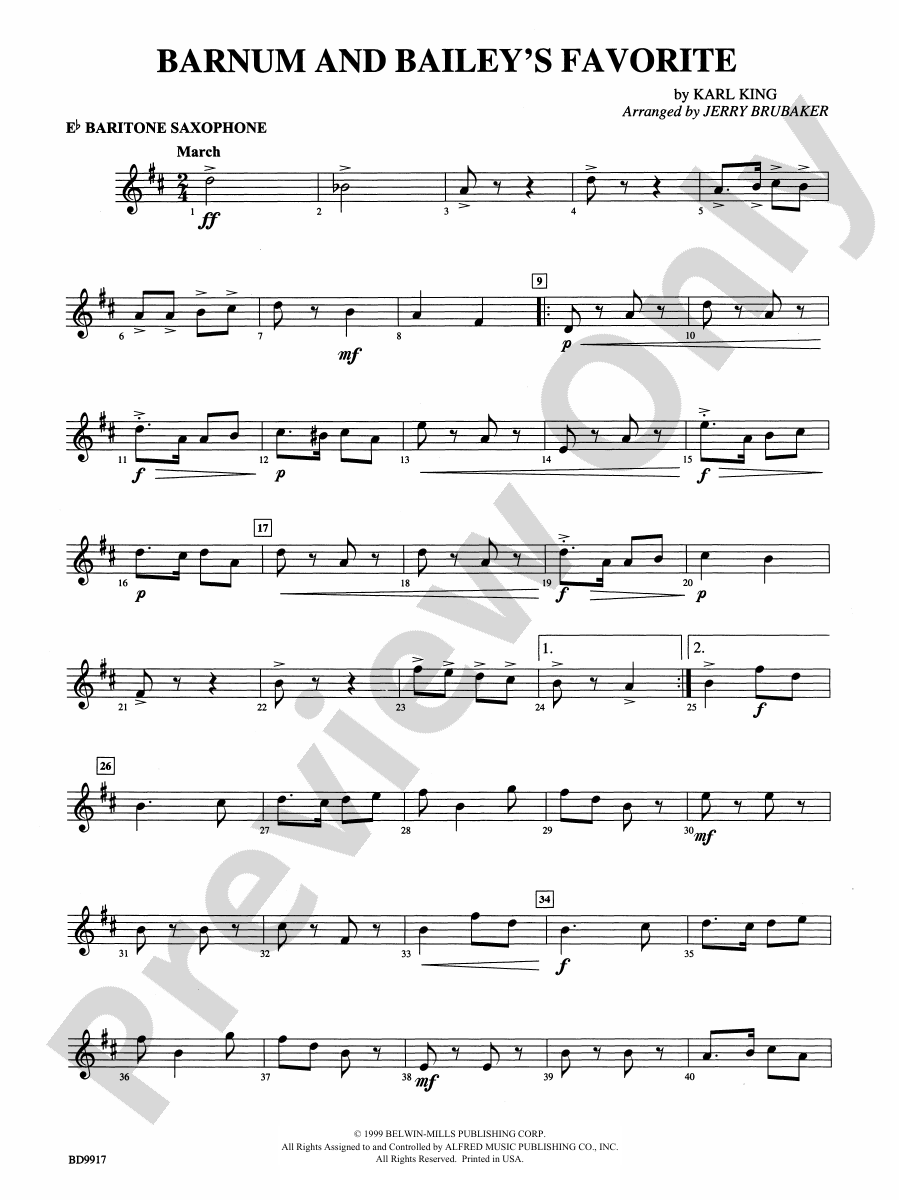 Barnum and Bailey's Favorite: E-flat Baritone Saxophone: E-flat ...