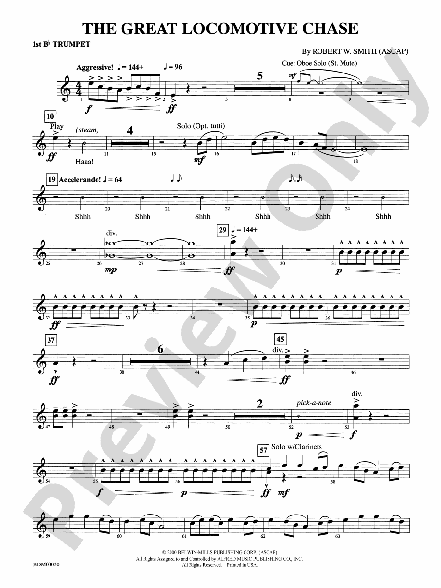 The Great Locomotive Chase: 1st B-flat Trumpet: 1st B-flat Trumpet Part ...