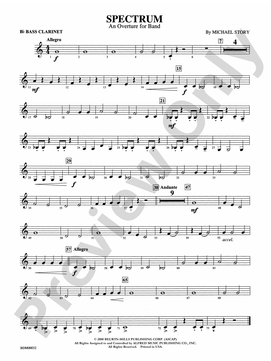 Spectrum: B-flat Bass Clarinet: B-flat Bass Clarinet Part - Digital ...