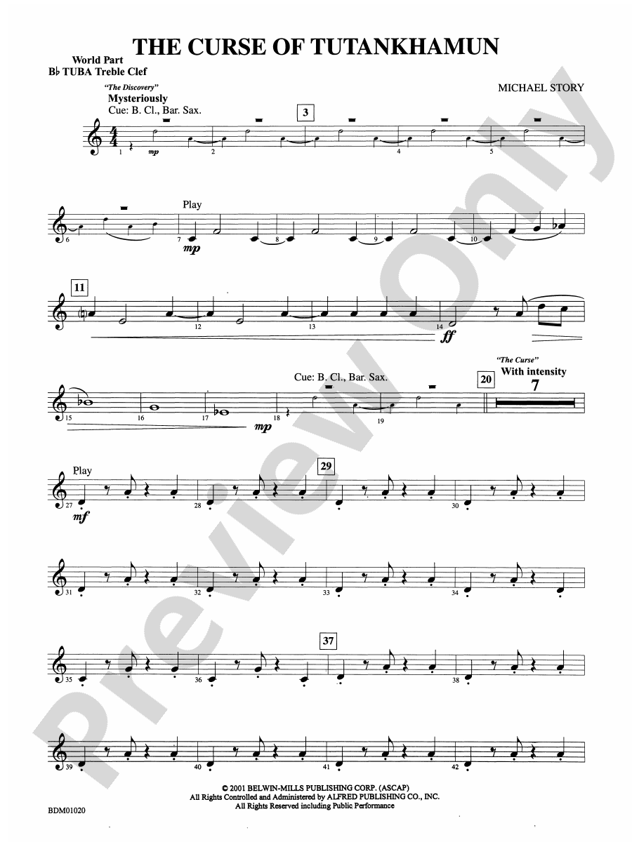 The Curse of Tutankhamun: (wp) B-flat Tuba T.C.: (wp) B-flat Tuba T.C ...