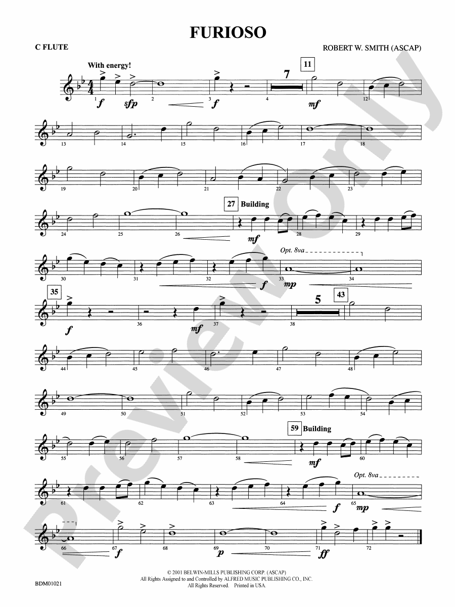 Furioso: Flute: Flute Part - Digital Sheet Music Download