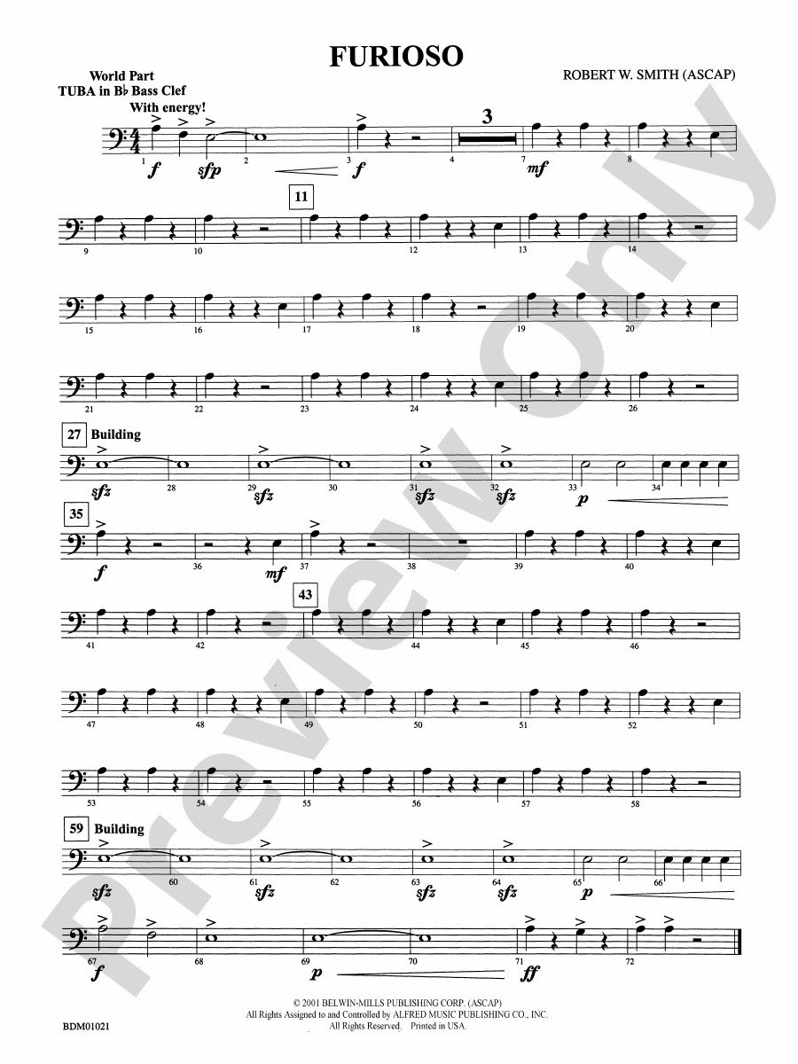 Furioso: (wp) B-flat Tuba B.C.: (wp) B-flat Tuba B.C. World Part ...