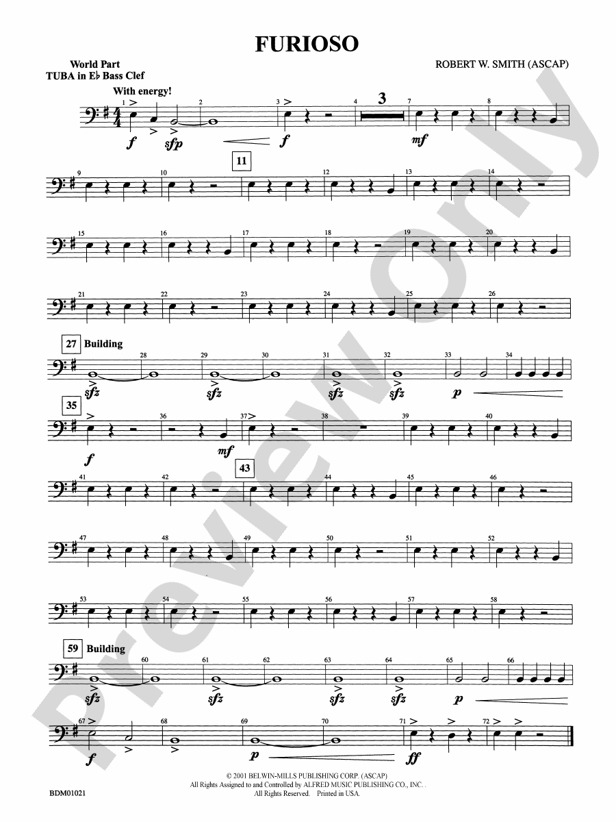 Furioso: (wp) E-flat Tuba B.C.: (wp) E-flat Tuba B.C. World Part ...