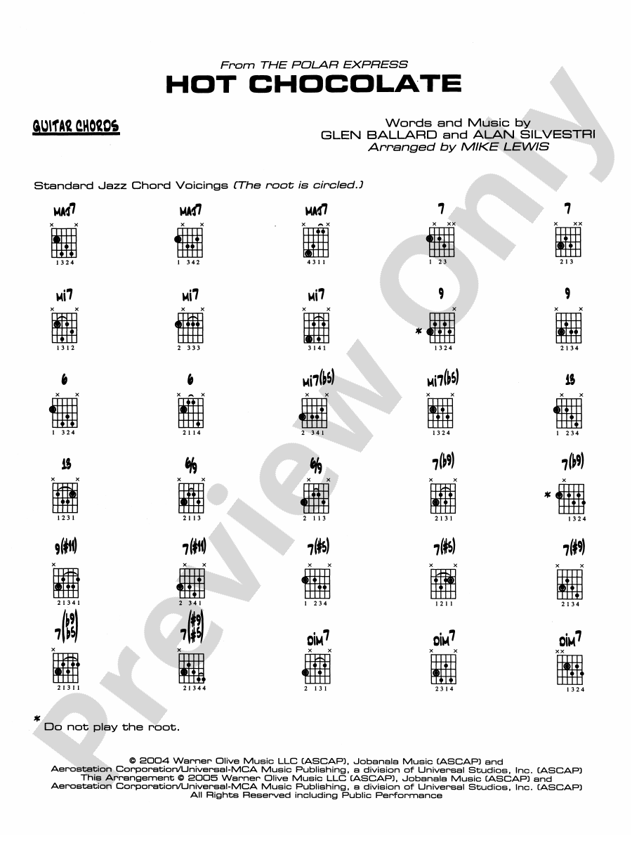 Hot Chocolate (from The Polar Express): Guitar Chords: Guitar Chords ...