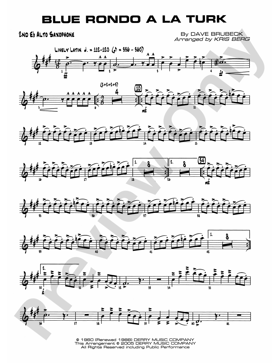 Blue Rondo a la Turk: 2nd E-flat Alto Saxophone: 2nd E-flat Alto ...