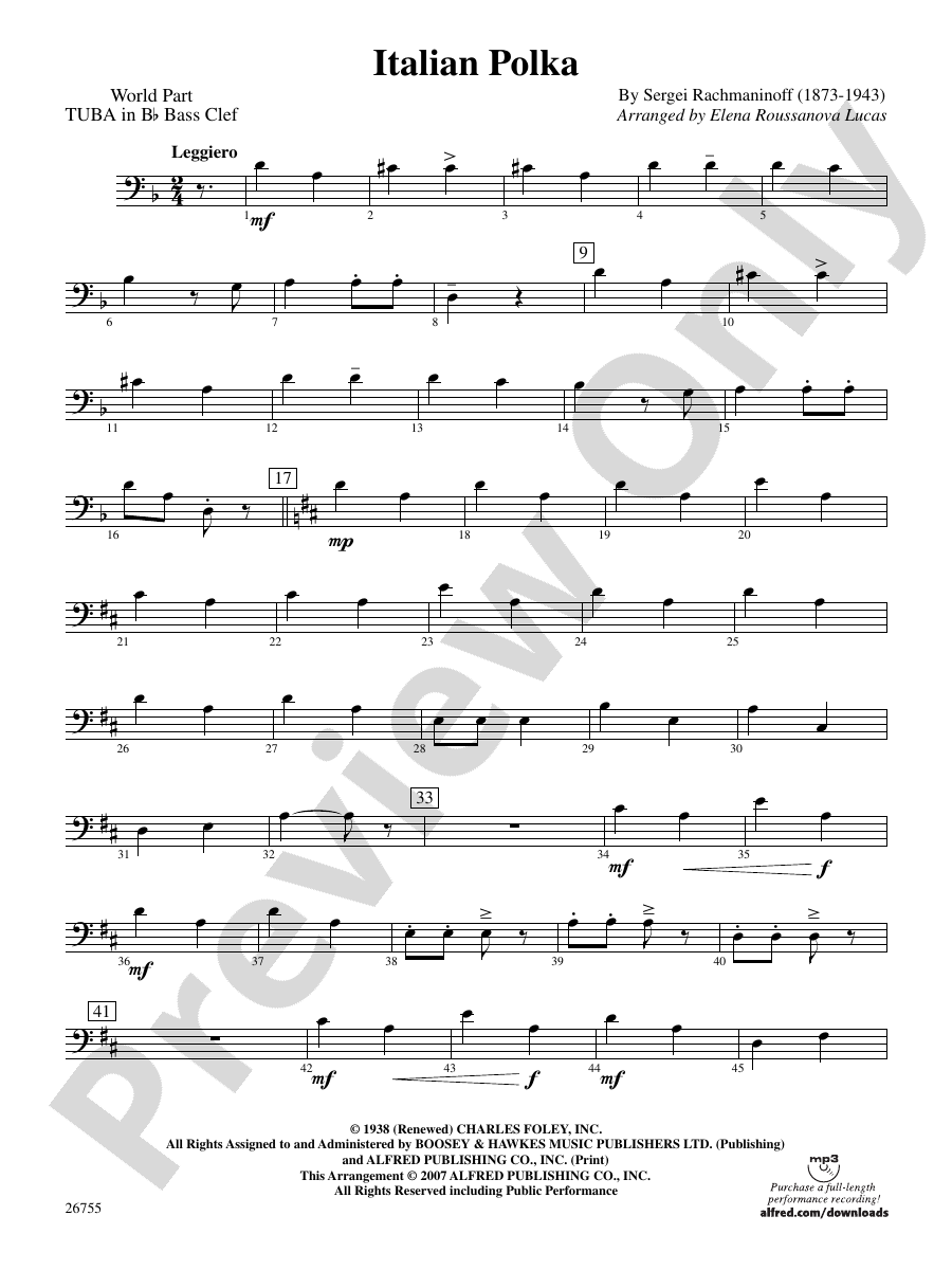 Italian Polka: (wp) B-flat Tuba B.C.: (wp) B-flat Tuba B.C. World Part ...