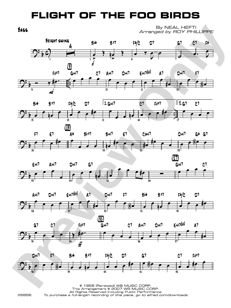 Flight of the Foo Birds: String Bass: String Bass Part - Digital Sheet ...
