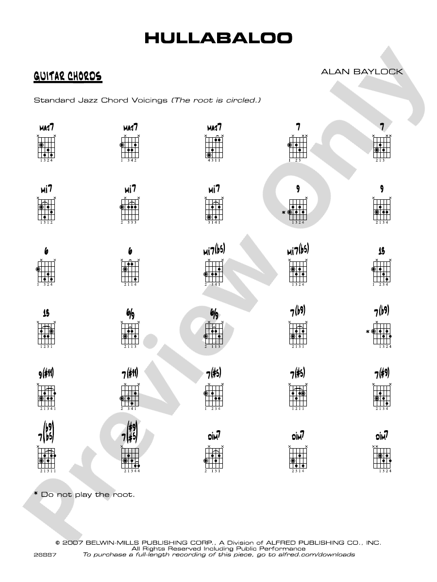 Hullabaloo: Guitar Chords: Guitar Chords Part - Digital Sheet Music ...