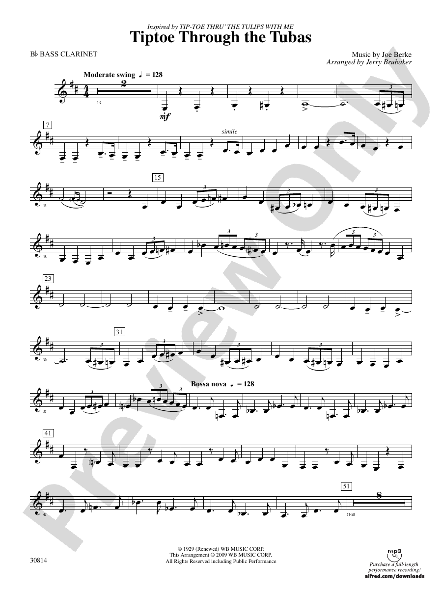 Tiptoe Through the Tubas: B-flat Bass Clarinet: B-flat Bass Clarinet ...