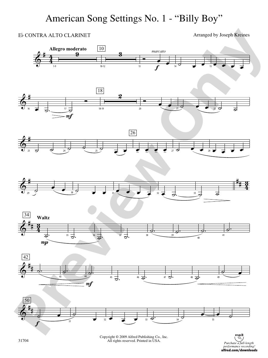 American Song Settings, No. 1: (wp) E-flat Contrabass Clarinet: (wp) E-flat Contrabass Clarinet ...